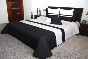 Černo bílý luxusní přehoz na manželskou postel Šířka: 170 cm | Délka: 210 cm