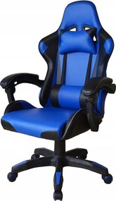 Ergonomická herní židle s polštářky, modrá