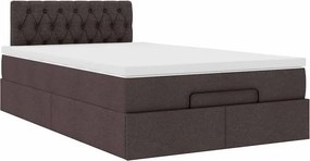 Osmanský rám postele s matrací tmavě hnědá 120x190cm textil 3312377