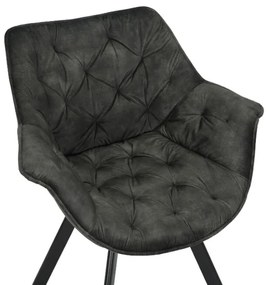 Designová otočná židle Kiara tmavě zelený samet