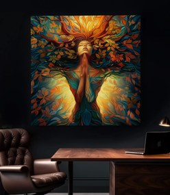 Obraz na plátně - Strom života Idris se modlí FeelHappy.cz Velikost obrazu: 100 x 100 cm