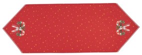 Červnený bavlněný běhoun na stůl Happy Little Christmas – 50x160 cm