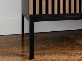 Komoda MEORATI 150x40 cm, černá/dub artisan