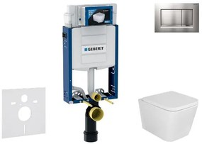 Geberit Kombifix - Set předstěnové instalace, klozetu Arkas a sedátka softclose, tlačítko Sigma30, lakovaný chrom mat/chrom SANI15CA1109