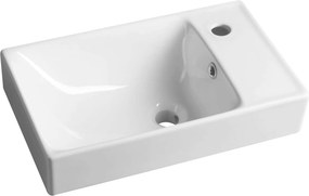 Sapho Nuali - Umývátko 50x30 cm, s přepadem, otvor pro baterii, pravá, bílá TU0129