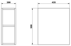 Sapho ODETTA 20 x 50 x 43,5 cm DT200-1313 skříňka spodní policová jilm bardini