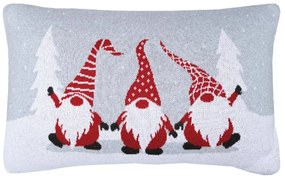 SCANquilt pletený povlak DESIGN elfi šedočervená 40 x 60 cm