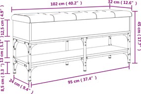 vidaXL Lavice s botníkem 102 x 32 x 45 cm kompozitní dřevo [835177] Barva: kouřový dub