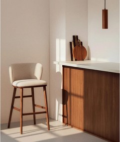 Béžová čalouněná barová židle (výška sedáku 75 cm) Ciselia – Kave Home