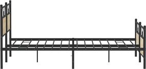 Kovový rám postele bez matrace dub sonoma 183 x 213 cm 3325099
