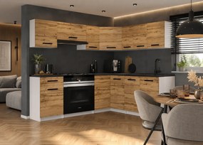Kuchyňská linka Belini 360 cm dub wotan s pracovní deskou Lidiauniqa2  TOR LIDIAUNIQA2/4/WT/DW/0/B1