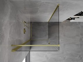 Mexen Mist-B, 1-křídlý ​​výklopný sprchový kout 95 x 95 cm, čiré sklo, zlatý matný profil, 8A2T-095-095-55-00