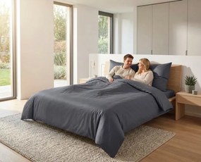 Bellatex Saténové povlečení na dvoudeku 200x200 cm, 2ks 70x90 cm Šedá