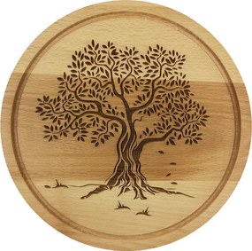 AMADEA Dřevěné servírovací prkénko - podnos strom, masivní dřevo, 30 cm