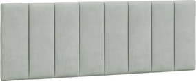 Postel s matrací Hanko světle šedá 140 x 190 cm samet 3208592