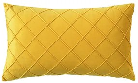 Útulný sametový povlak na polštář s čtverečky (2 velikosti) Barva: Žlutá, Rozměry (cm): 30x50