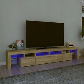Tv Skříňka S Led Osvětlením 260X36,5X40 Cm dub sonoma 230 cm