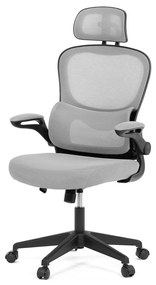 Kancelářská židle, šedá síťovina, plastový kříž, kolečka na tvrdé podlahy - KA-Y336 GREY