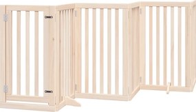 Zábrana pro psy s dvířky skládací 15 panelů 750 cm topol 3155646