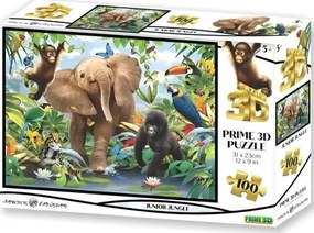 PRIME 3D Puzzle Džungle / 100 dílků / 3D efekt