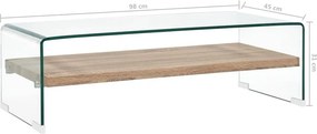 Konferenční stolek čirý 98 x 45 x 31 cm tvrzené sklo 284743