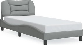Rám postele s LED bez matrace Hvar Světle šedá 80x200 cm Látka 3213662