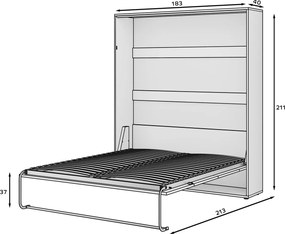 ADRK Furniture Vivario Výklopná postel 160 ADRK-WB-VIV-160-K