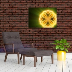 Skleněný obraz žluté květiny (70x50 cm)