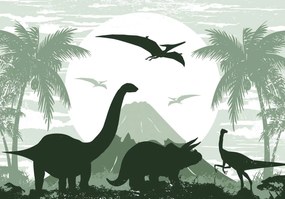 Fototapeta - Zelení dinosauři (254x184 cm)