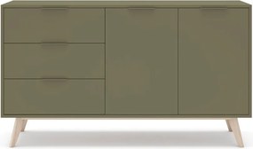 Zelená matná komoda 140x81x40 cm Campus – Marckeric
