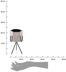 Květináč na stojanu Sashi 21 cm stříbrný