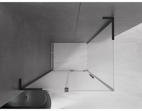 Mexen Velar L, sprchový kout s posuvnými dveřmi 100 x 70 cm, 8mm sklo námraza, černá matná, 871-100-070-33-70
