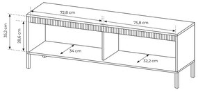 SENSO c | TV stolek RTV 153 2D | 153,5 cm | černá