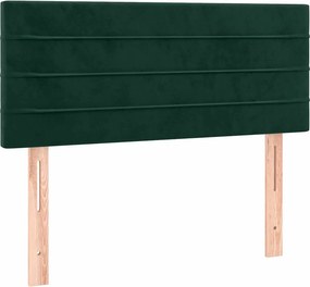 Box spring postel s matrací tmavě zelená 90x190 cm samet 3141338