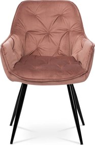 Autronic Designové jídelní křeslo DCH-421 PINK4, starorůžová/černý kov