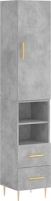Skříň highboard betonově šedá 34,5x34x180 cm kompozitní dřevo 3198909