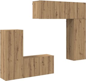 Nástěnná skříňka na TV 5 ks Artisanový dub Kompozitní dřevo 3402777