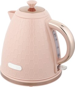 HOMCOM Rychlovarná konvice, 2200 W, průhledné okénko, filtr, rychlovarná, světle růžová