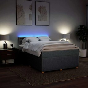 Box spring postel s matrací světle šedá 140 x 200 cm textil 3289793