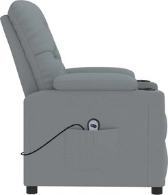 Elektrické polohovací křeslo světle šedé textil 3098839