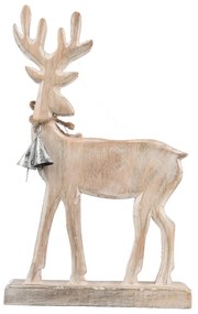 4Home Dekorace z mangového dřeva Nordic Reindeer, 33 cm