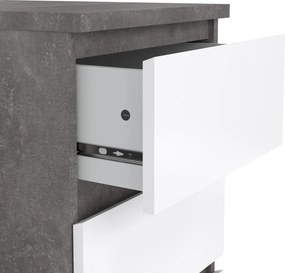 FALCO Komoda Simplicity 237 beton/bílý lesk