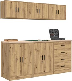 Garážové skříně 6 ks dub artisan kompozitní dřevo 3328349