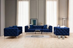 Designová sedačka Rococo 197 cm tmavě modrá