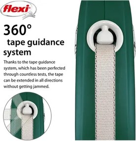 FLEXI Vodítko Comfort Plus M zelené / Pásek 5 m / Samonavíjecí / Pro p