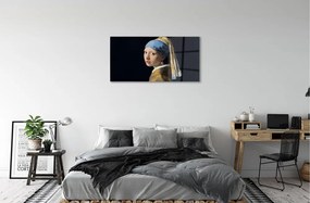 Obraz na skle Art Dívka s perlou 120x60 cm