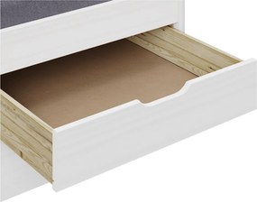 Postel s výsuvnou přistýlkou, bílá, masiv, 90x200, MARINELLA NEW