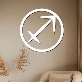 dřevo života Dřevěný obraz znamení zvěrokruhu Střelec Zvolte rozměr (cm): 80x80, Zvolte barvu dekoru: Bílá