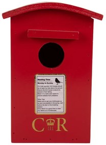 Červená budka pro ptáčky ve tvaru poštovní schránky Royal Post – 14x11x21 cm