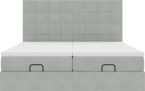 Osmanský rám postele s matracíes světle šedá 180x200cm samet 3313772